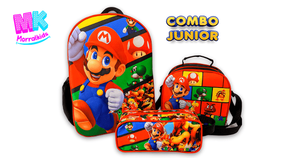 Combo Escolar con motivo Mario Bros | MORRALKIDS